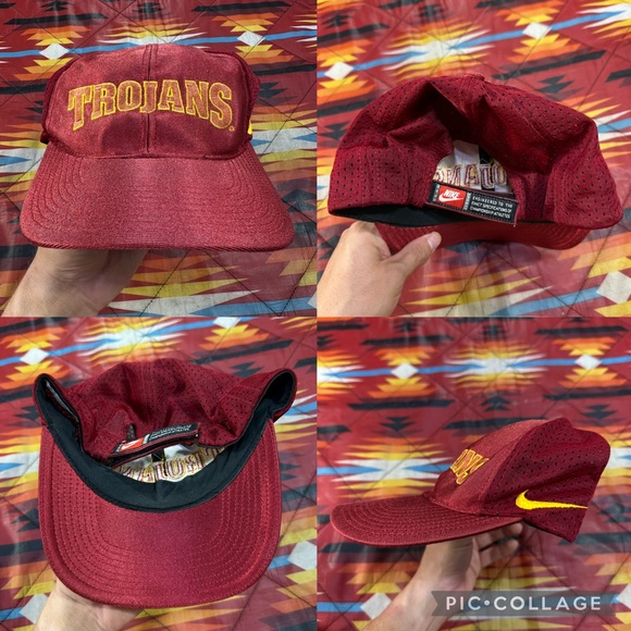 Nike | Accessories | Vintage Usc Trojans Satin Nike Red Mesh Adult One ...
